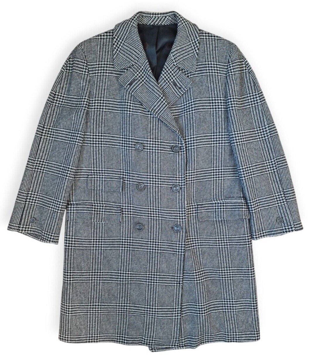 Vintage 60s Botany 500 Glen Plaid Topcoat, Wool Overcoat, Double Vent ...