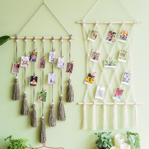 Macrame Photo Hanger - Etsy
