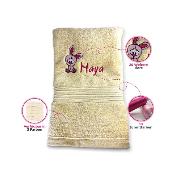 Handtuch bestickt mit Namen Kinder Handtuch personalisiert - Etsy.de