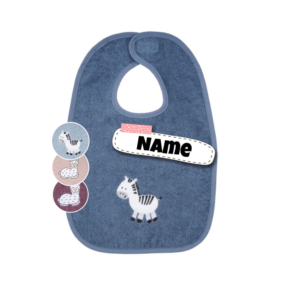 Personalized Bib | Baby Bib With Name | Velcro Fastener | Embroidered ...