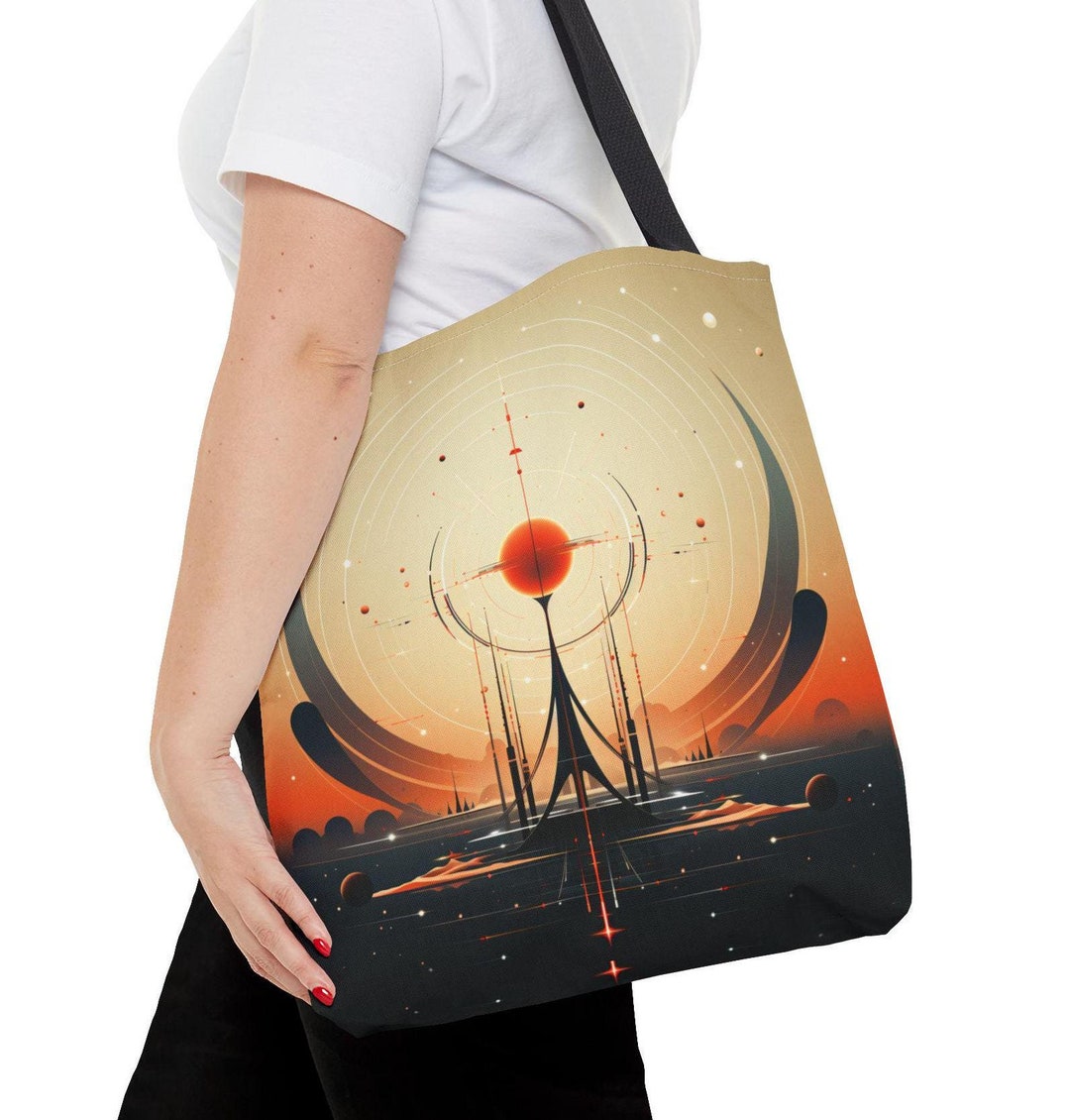 Futuristic Space Launch Pad Tote Bag: Eco-friendly Reusable Shopping ...