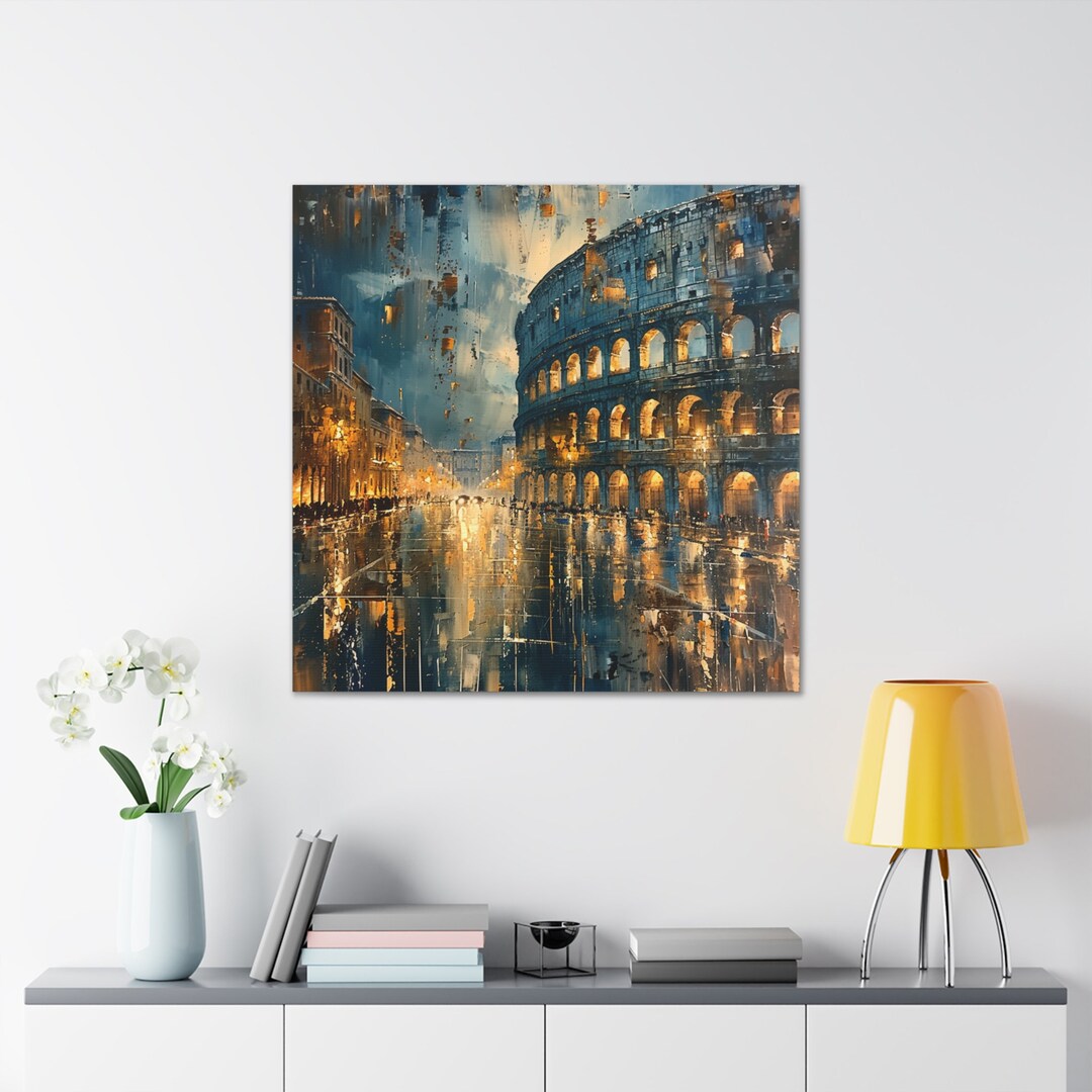 Rome City Scape Colosseum Canvas Wall Art , Matte Canvas Gallery Wraps ...