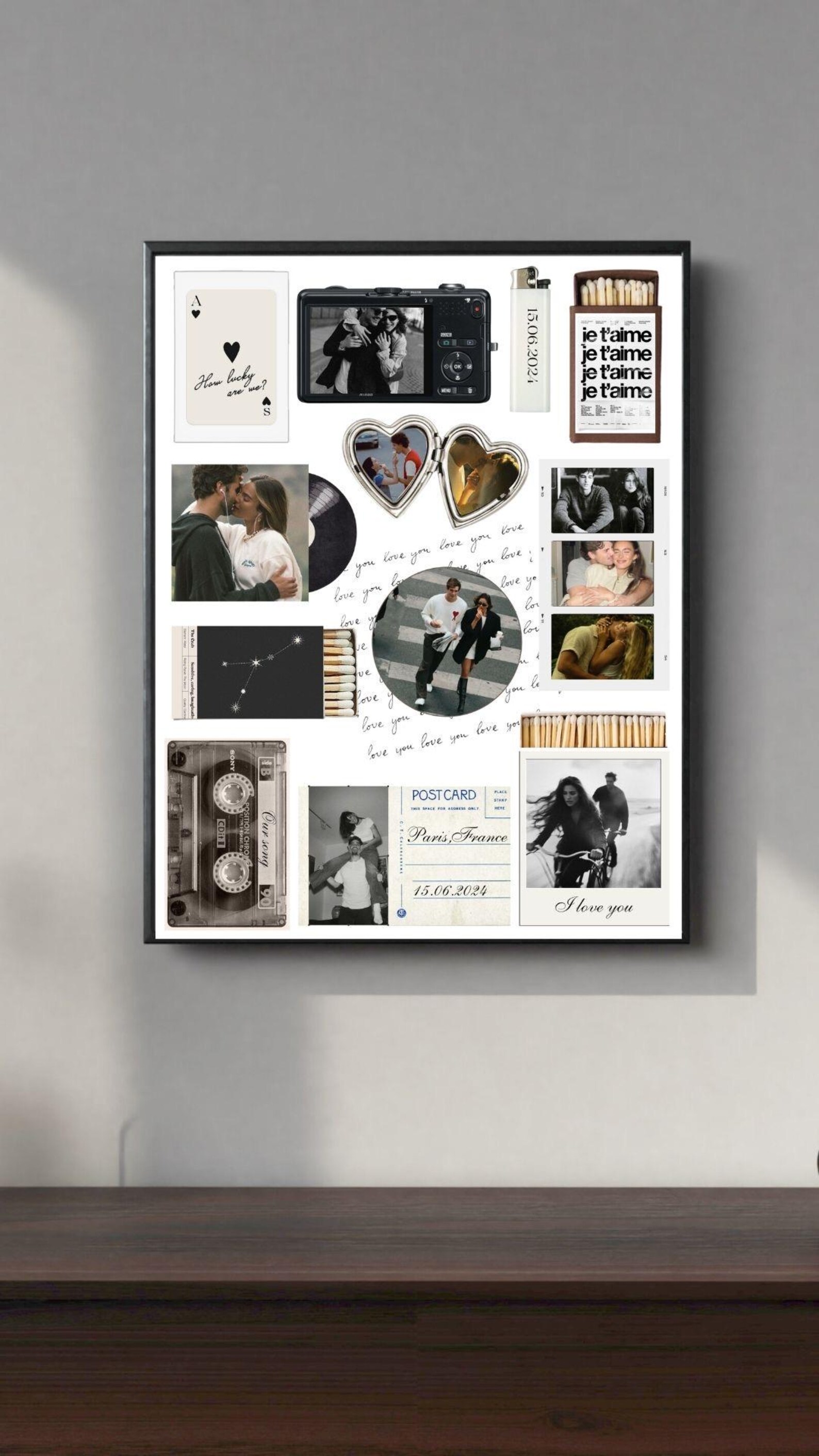 Matchbook Custom Photo Collage Template Retro Wall Art Editable Canva ...