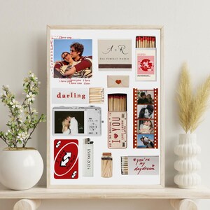 Retro Matchbook Collage Template | Love & Anniversary Gift | Editable ...