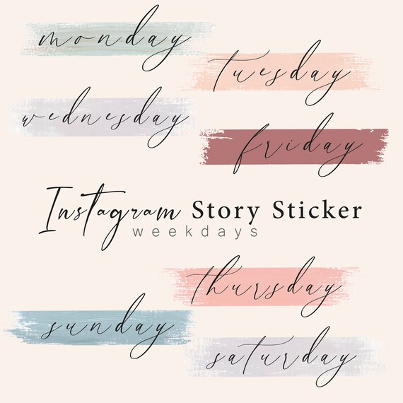 Instagram Story Sticker Set Daily Basic Weekdays 21 Sticker | Etsy