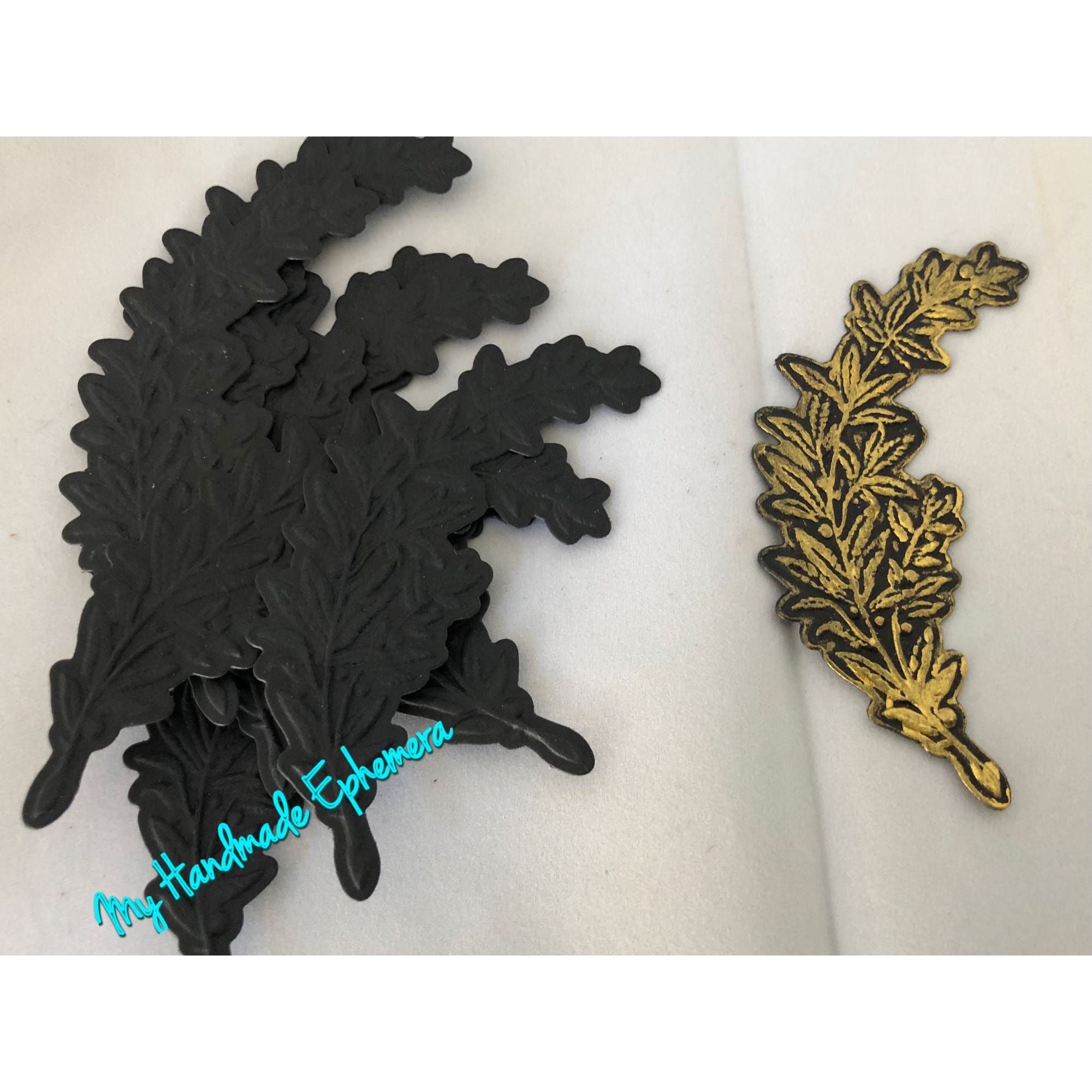 3D Embossed Laurel. Theme: Floral/botanical. Size Overall 4 X 2 Inches ...