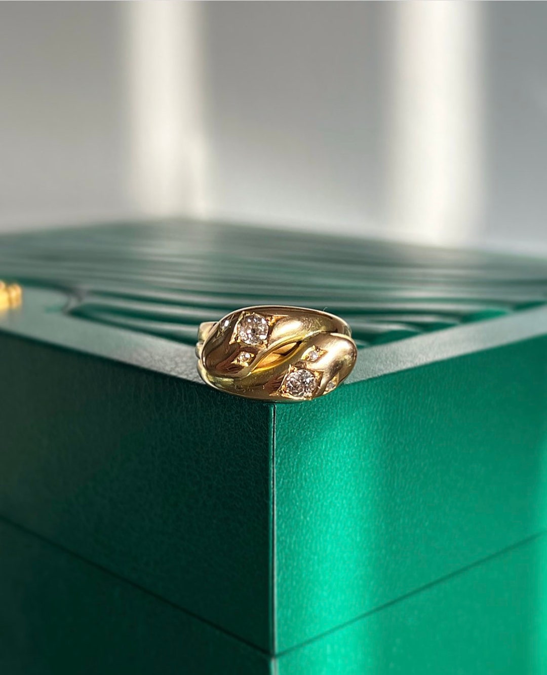 Victorian Diamond Double Snake Ring - Etsy