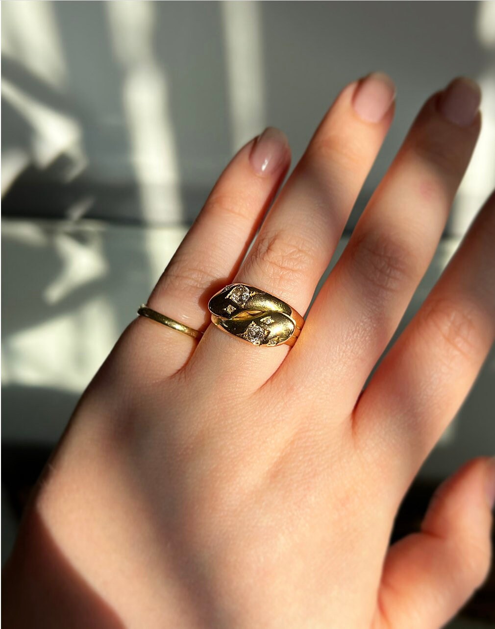 Victorian Diamond Double Snake Ring - Etsy
