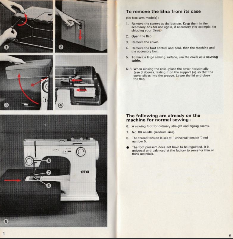 Original Elna Top Special, TPS Sewing Machine Manual. Scanned Original ...
