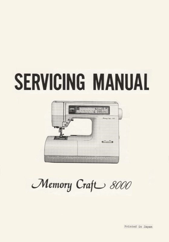 Janome Memory Craft 8000 Original Service Manual Instant PDF Download ...