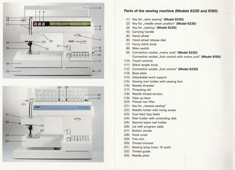 Pfaff Tiptronic 230 & Tipmatic 6110, 6120, 6150 Manual (PDF Download ...