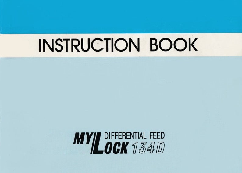 Original Janome My-lock 134D Series Overlock. - Instant PDF Download ...