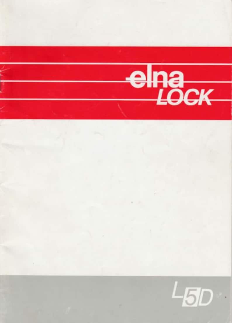Original Elna Lock Overlocker Sewing Machine Manual for Type L-5D ...