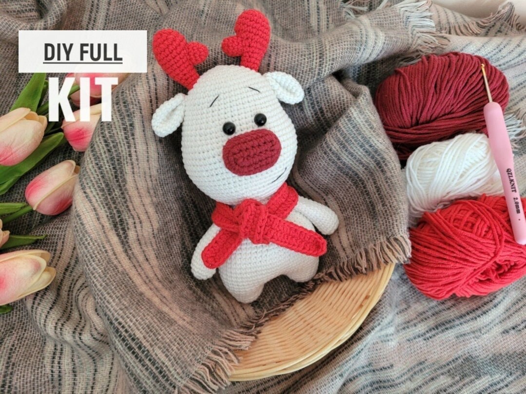Crochet Deer Kit. Amigurumi Plushie Toy DIY Instructions & Materials ...
