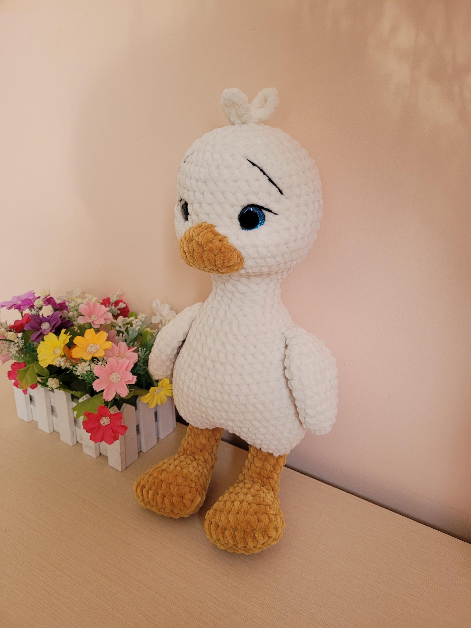 Goose Duck Plush Crochet Toy, Amigurumi White Goose, Soft Bird Stuffed ...