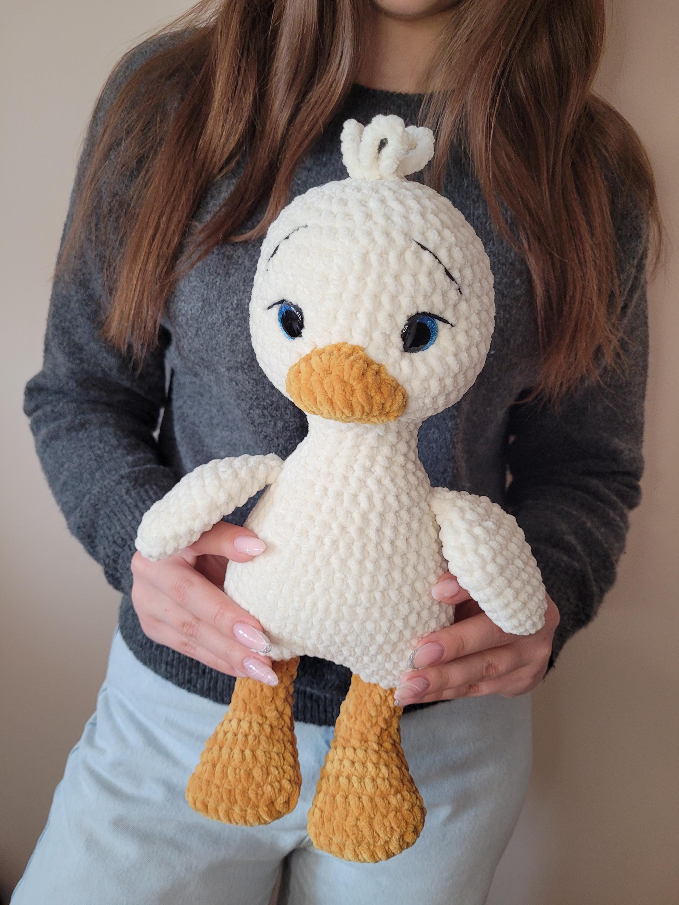 Goose Duck Plush Crochet Toy, Amigurumi White Goose, Soft Bird Stuffed ...