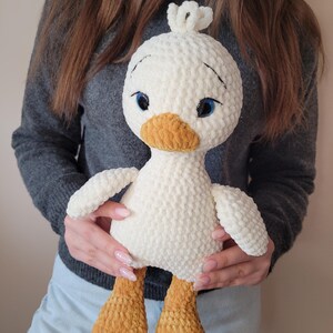 Goose Duck Plush Crochet Toy, Amigurumi White Goose, Soft Bird Stuffed ...