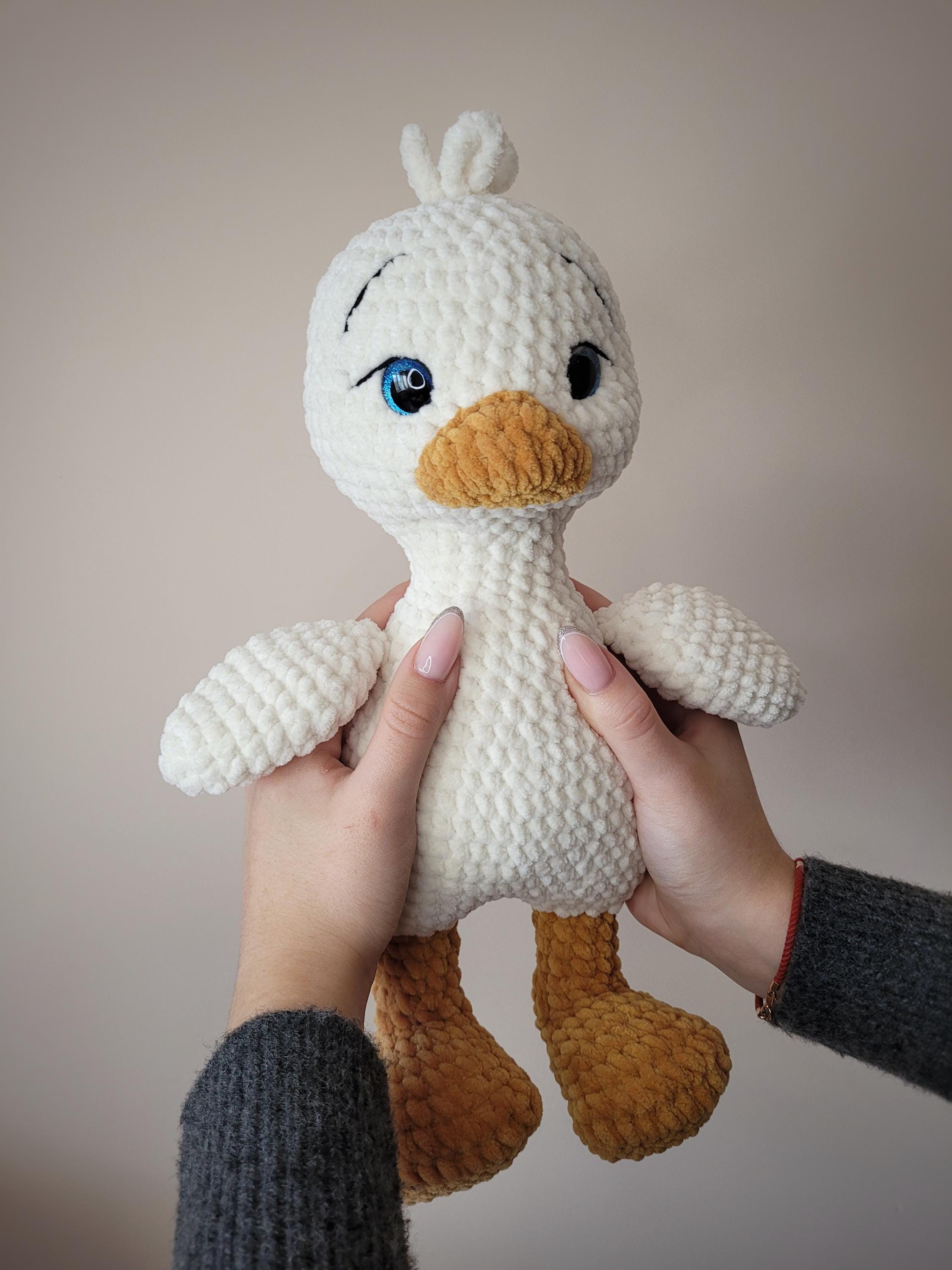 Goose Duck Plush Crochet Toy, Amigurumi White Goose, Soft Bird Stuffed ...
