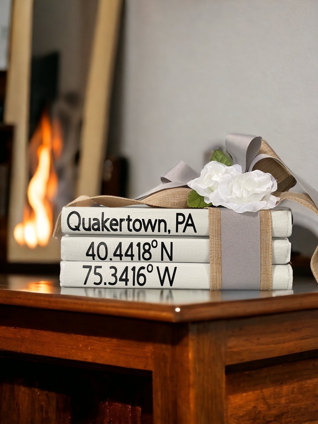 Quakertown PA Hand Painted Book Stack - Etsy