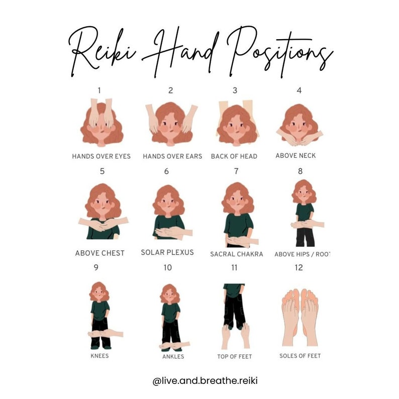 Reiki Hand Positions for Healing Self & Others - Etsy