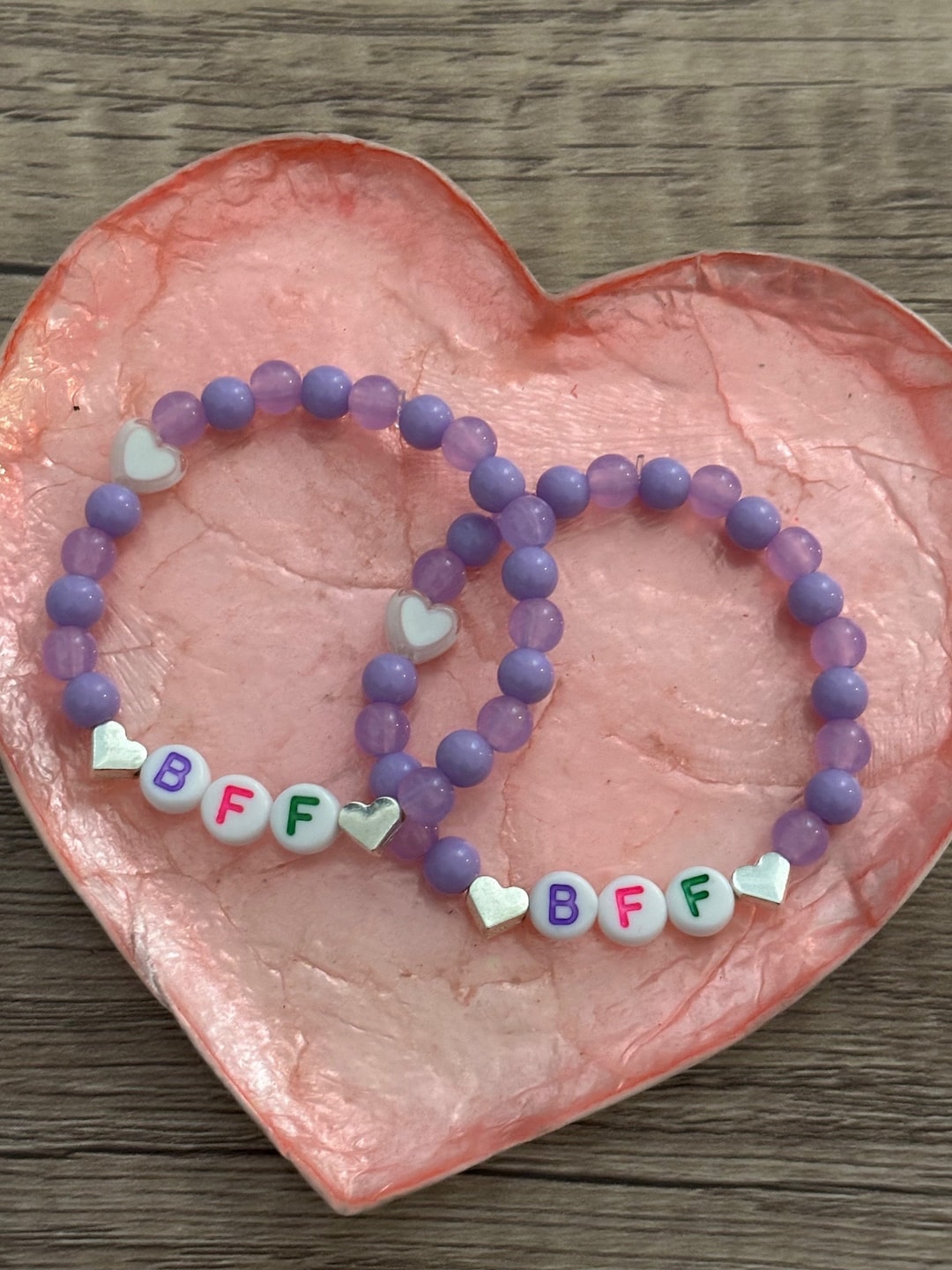 2 Pack Bestie Bracelets for Kids, Girls Purple Bracelets, Best Friend ...