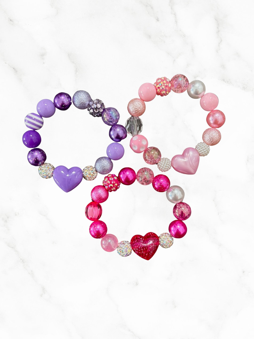 Kids Heart Bracelet, Girls Valentines Day Jewelry, Toddler Present ...