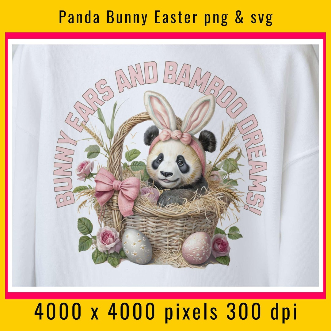 Cute Panda Easter Bunny Png Easter Clipart Svg Panda Watercolor Png ...