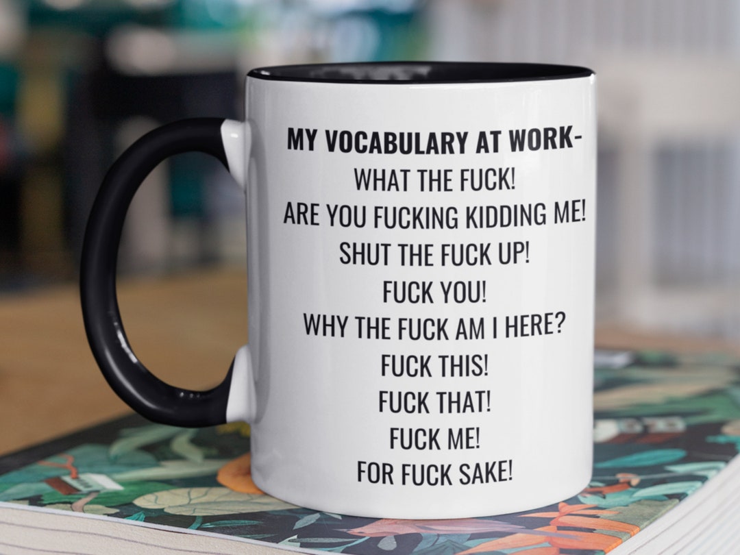 Work Vocabulary Rude Coffee Mug for Work Colleague Gift for - Etsy