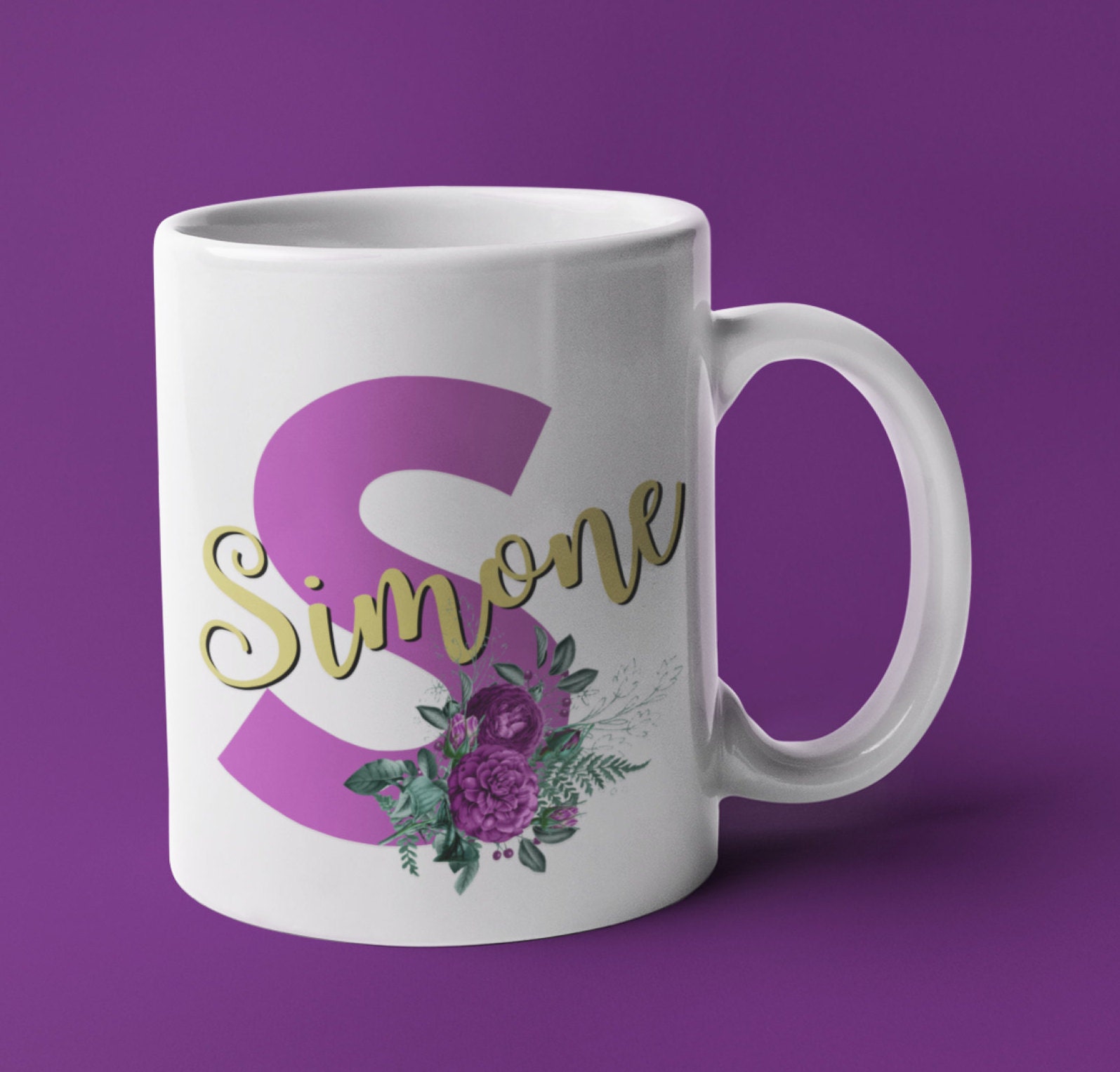 Taza Personalizada Regalo De Nombre Inicial Taza De Mejor Etsy