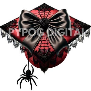 Gothic Graduation Cap PNG Senior 2025 Png Spider Web Clipart, Black ...