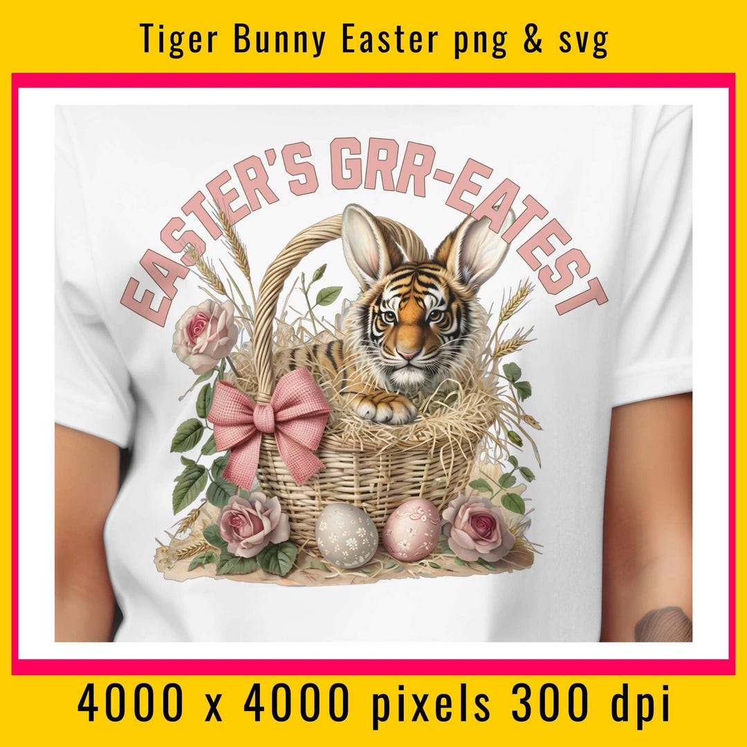Cute Tiger Easter Bunny Png Easter Clipart Svg Tiger Watercolor Png ...