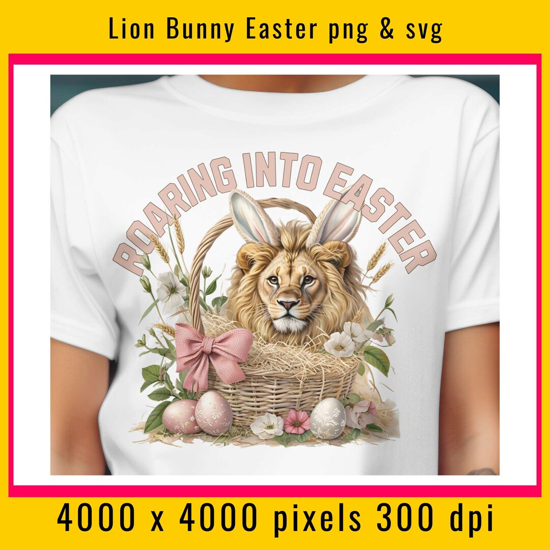 Cute Lion Easter Bunny Png Easter Clipart Svg Lion Watercolor Png ...