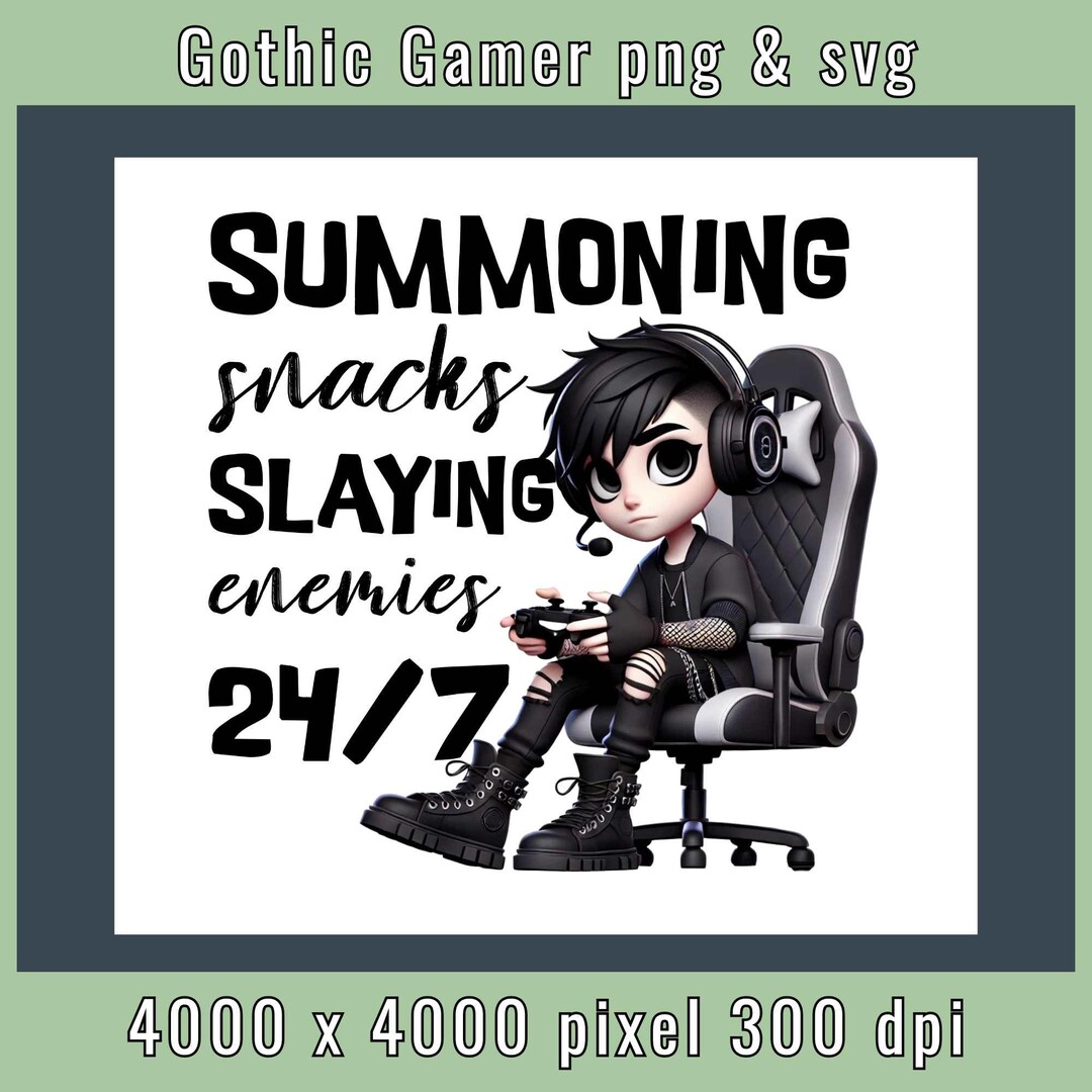 Gothic Gamer PNG | Gamer Clipart Svg | Gaming Sublimation | Goth Gaming ...