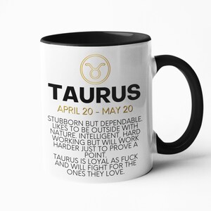 Taurus Star Sign, Taurus Mug Cup, Taurus Gift Ideas, Taurus Coffee Mug ...