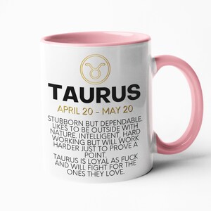 Taurus Star Sign, Taurus Mug Cup, Taurus Gift Ideas, Taurus Coffee Mug ...
