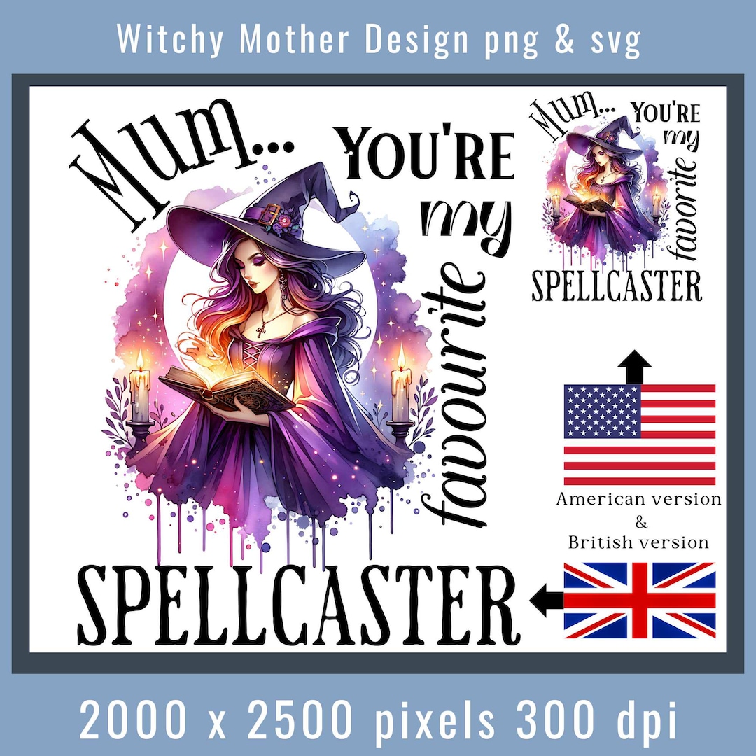 Witch Mum PNG | Witch Mom PNG | Gothic Mother Design | Witchy Mother's ...