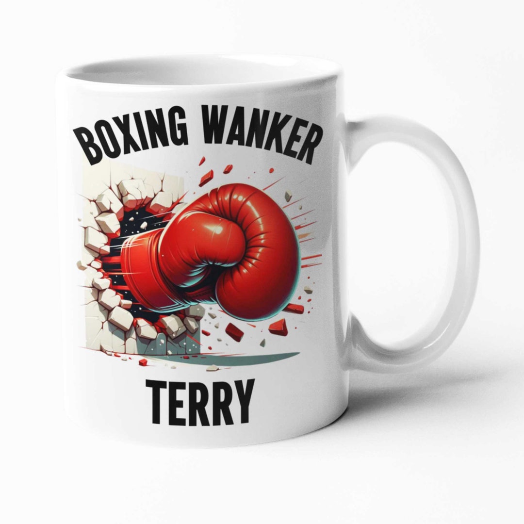 Personalised Boxing Themed Mug - Custom Name Boxing Wanker Coffee Cup ...