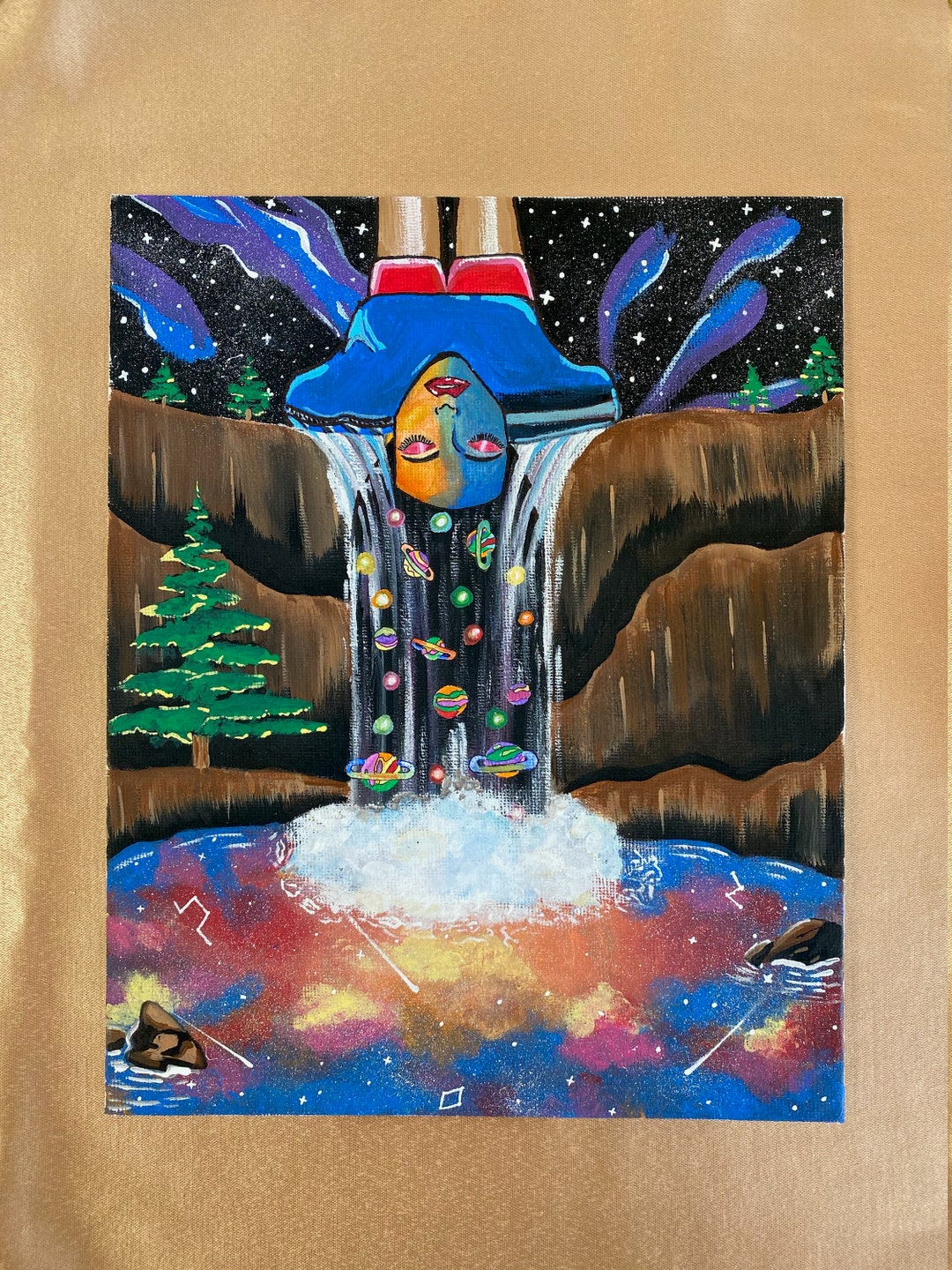 Trippy Art Print / Art Print / Moonlight Art Print / Trippy Art ...