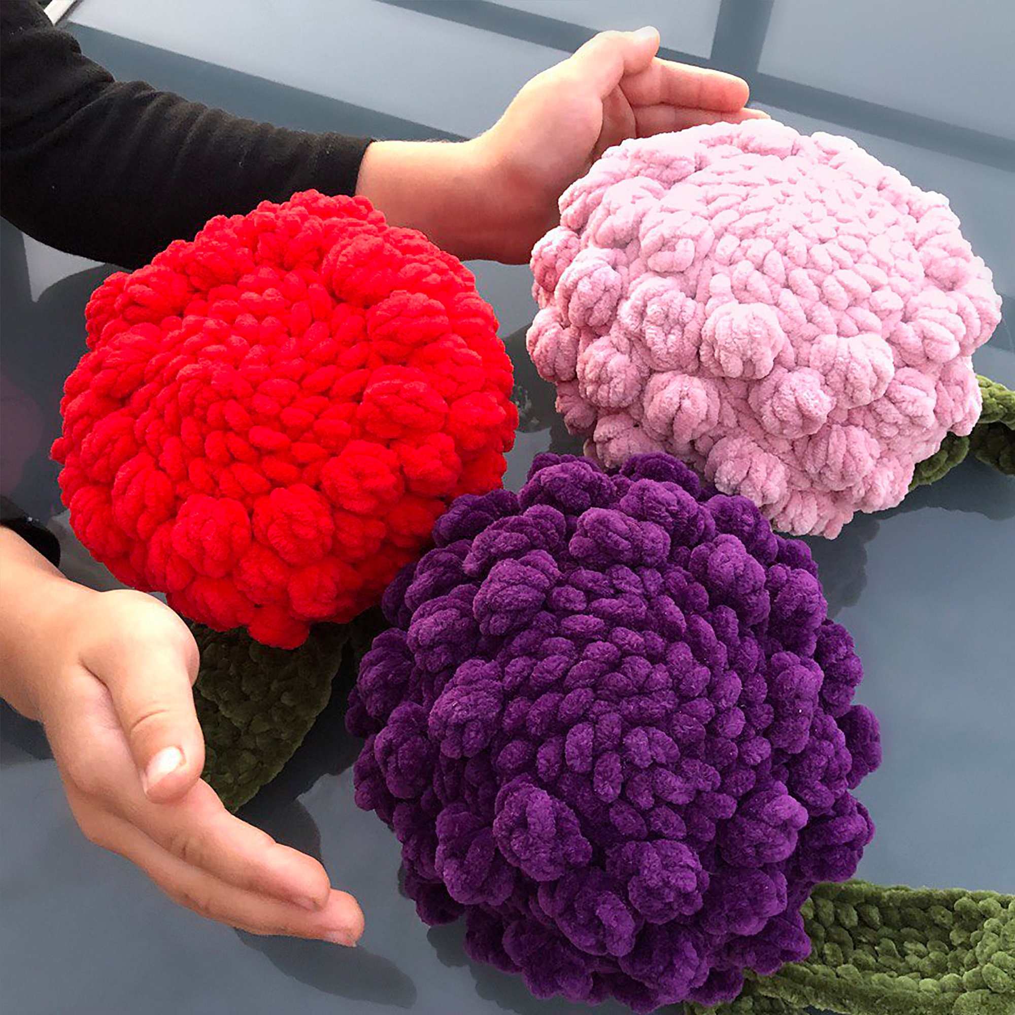 Crochet Pouch Berry Handmade Fruit Cosmetic Bag for Her Accessory Pouch ...