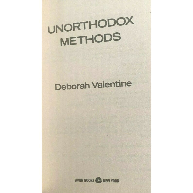 UNORTHODOX METHODS by Deborah Valentine 1989 Avon Books - Etsy