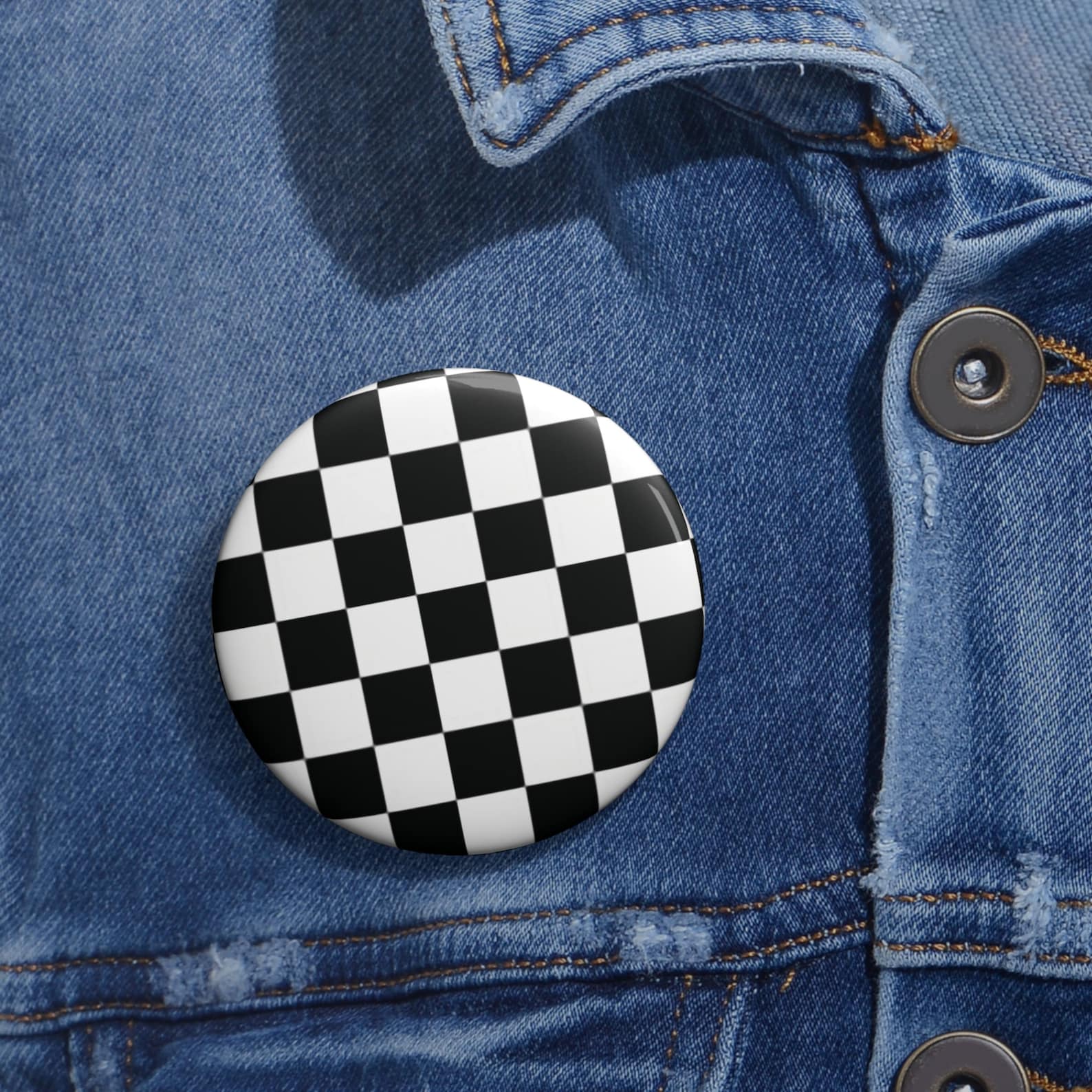 SKA STUFF | Black + White Checkerboard Pins | 1.25" 2.25" 3" | Pinback ...