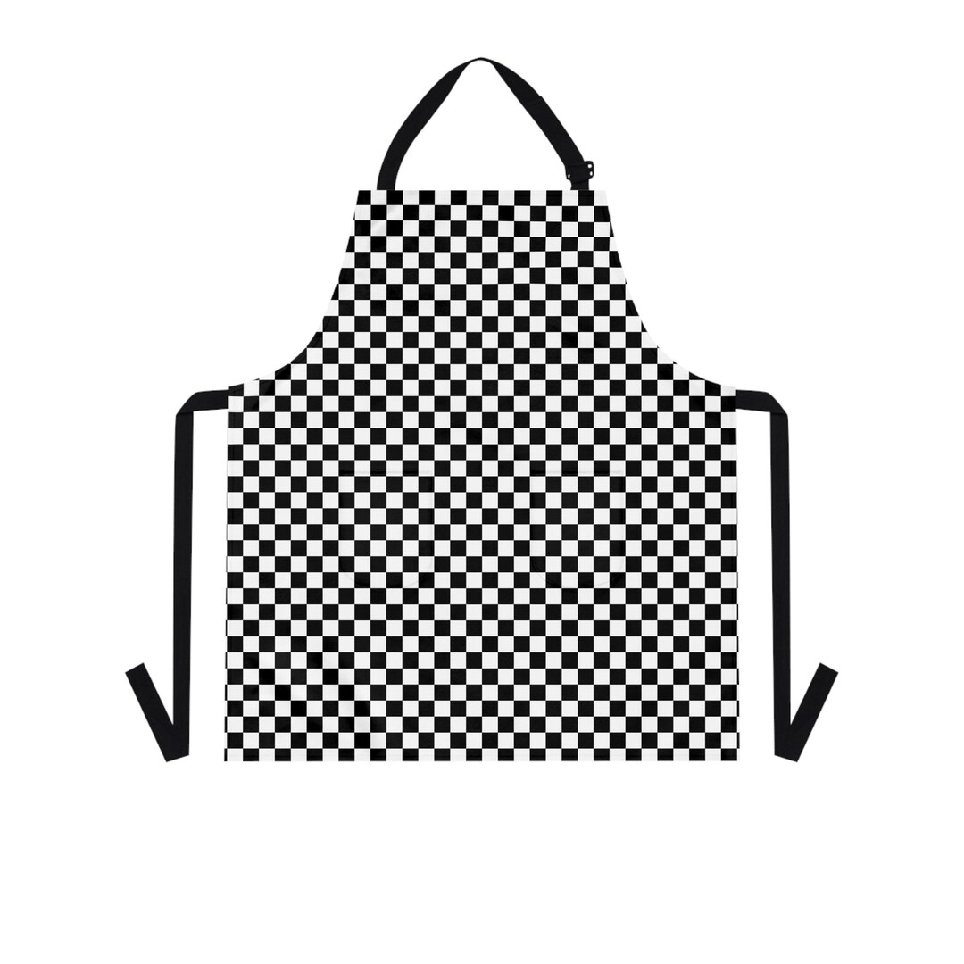 SKA STUFF | Black and White Checkered Grilling Apron With 2 Pockets ...