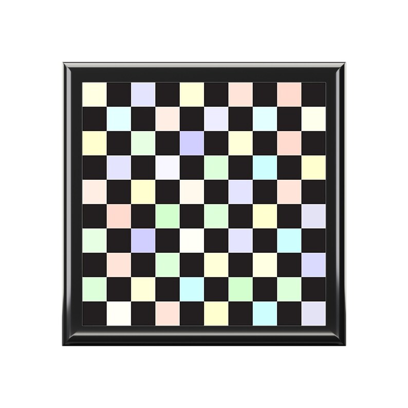 SKA STUFF Pastel Rainbow Checkerboard Inset Tile Wooden Jewelry Box - Etsy