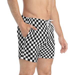 SKA STUFF | Black and White Checkers | Swim Trunks - Etsy