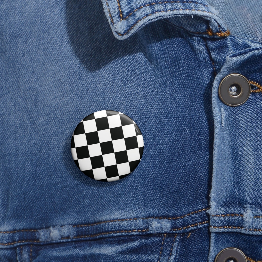 SKA STUFF | Black + White Checkerboard Pins | 1.25" 2.25" 3" | Pinback ...