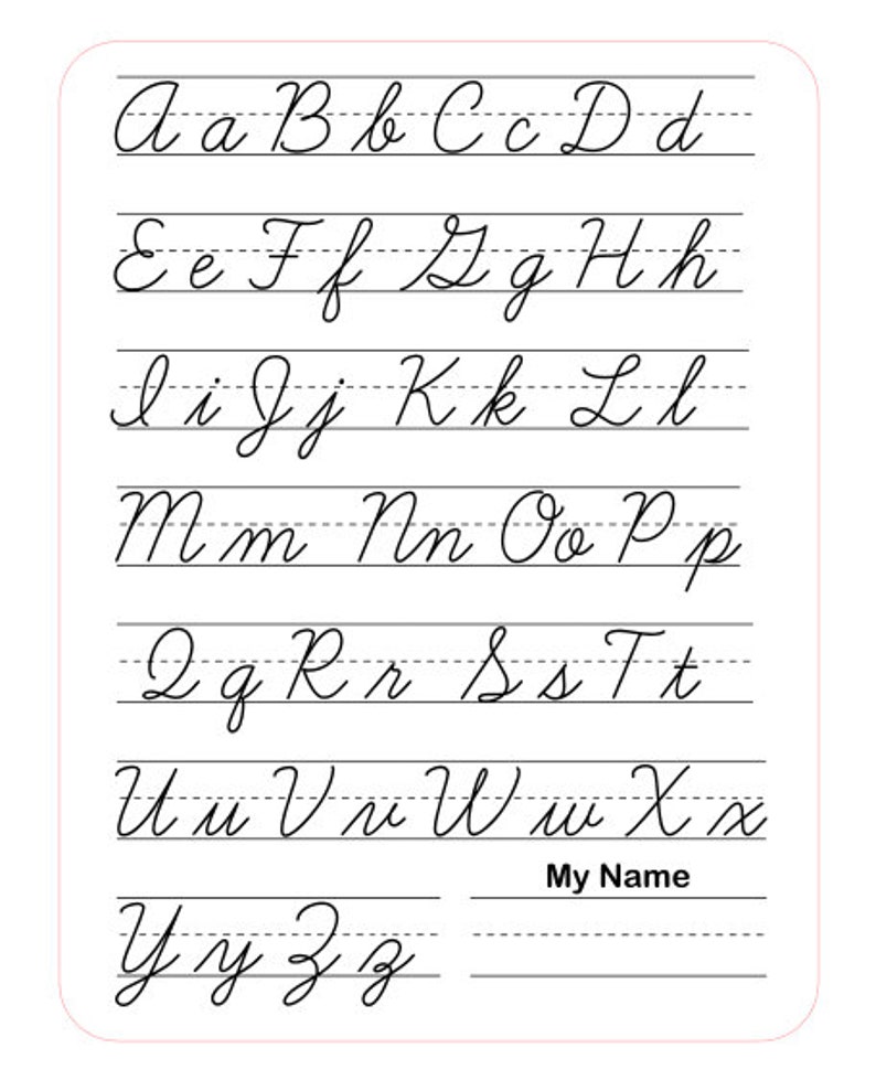 Cursive Tracing Mat ABC Letters Months Days of the - Etsy