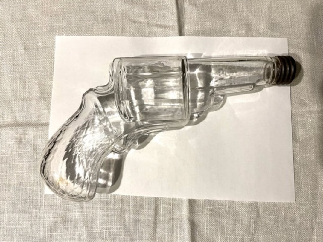 Vintage Large Glass Gun Candy Container With Metal Lid. - Etsy