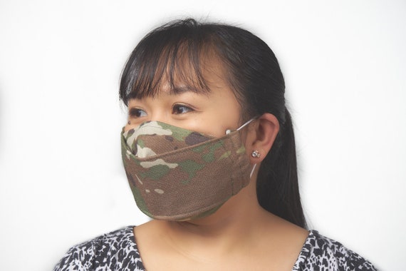 Adult US Army Camo Face Mask 4 Four Layer Mask Nose Bridge - Etsy