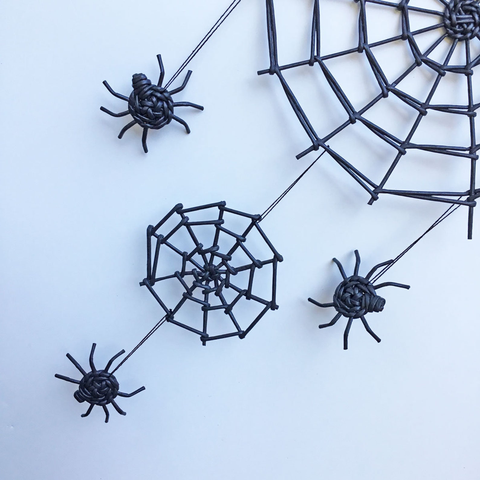 Halloween decorations Wicker wall decor Spider web | Etsy