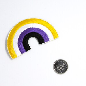 Non-binary Pride Rainbow Iron on Patch Fly Your Flag Embroidered Woven Enby Nonbinary Pride ...
